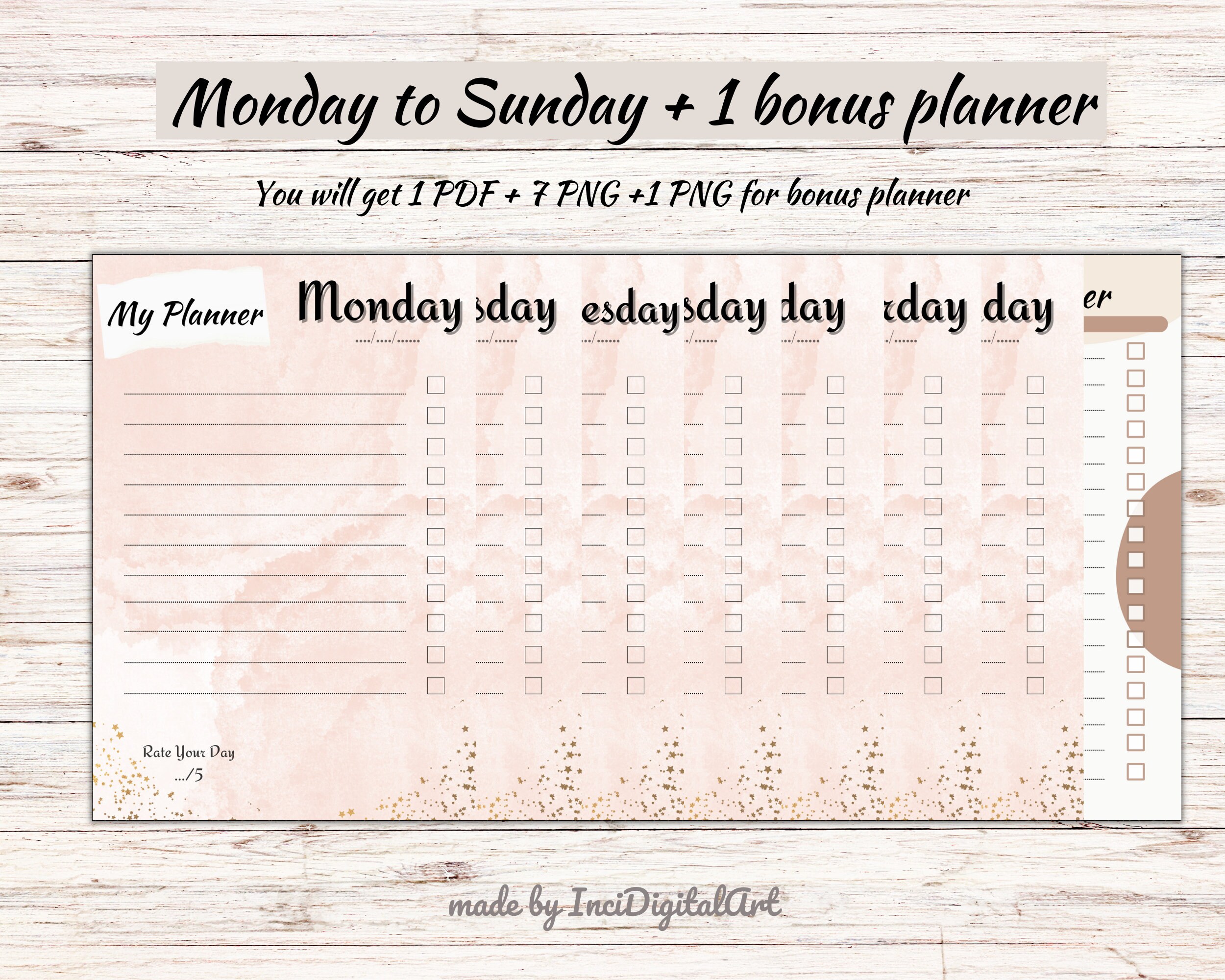 Digital Daily Planner, Printable Planner, Daily Pages, Notes & To-do ...