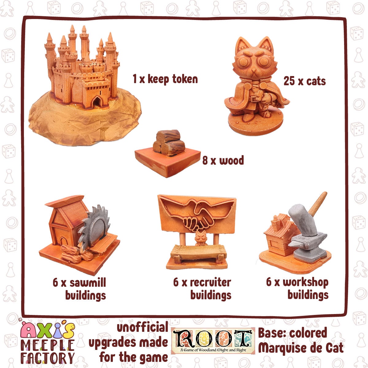 Root Board Game Unofficial Meeple Upgrades 122pcs Resin - Etsy