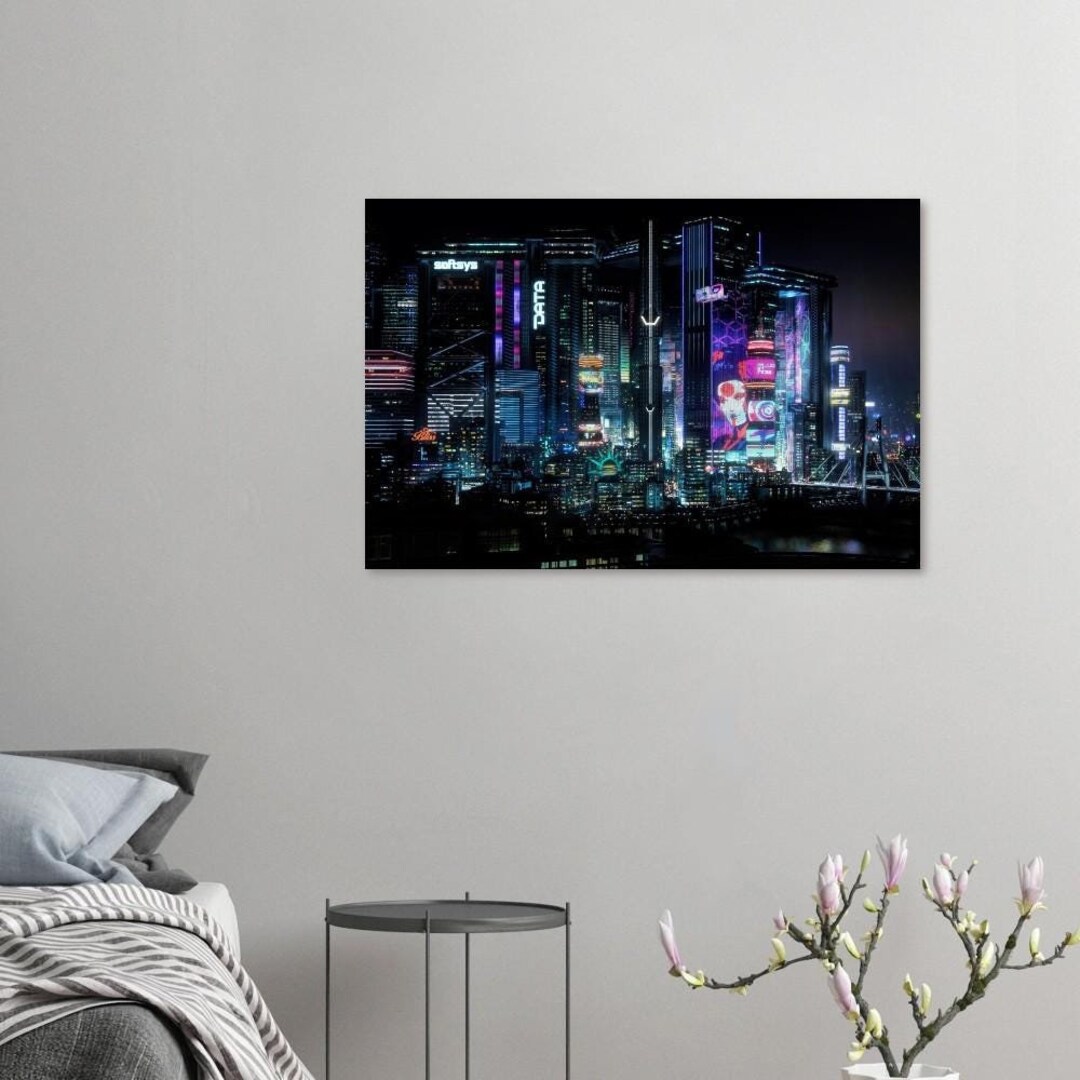 Cyberpunk 2077 Night City Poster: Neon Lights Gaming Room Decor - Etsy