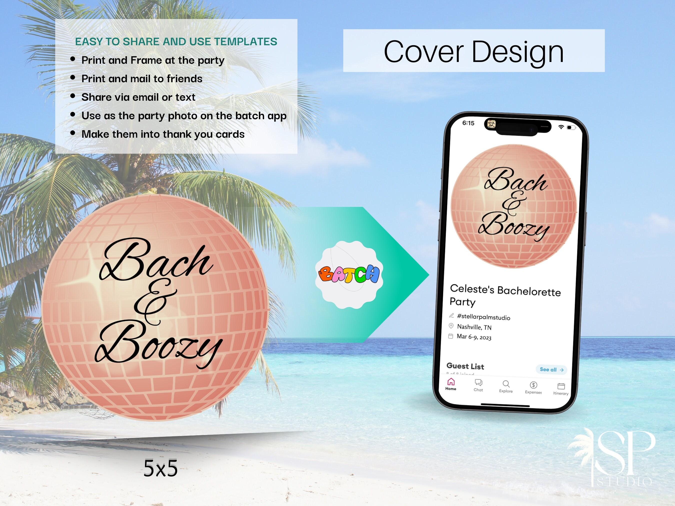 Bach and Boozy Bachelorette Invitation, Glam Bach Itinerary, Disco ...