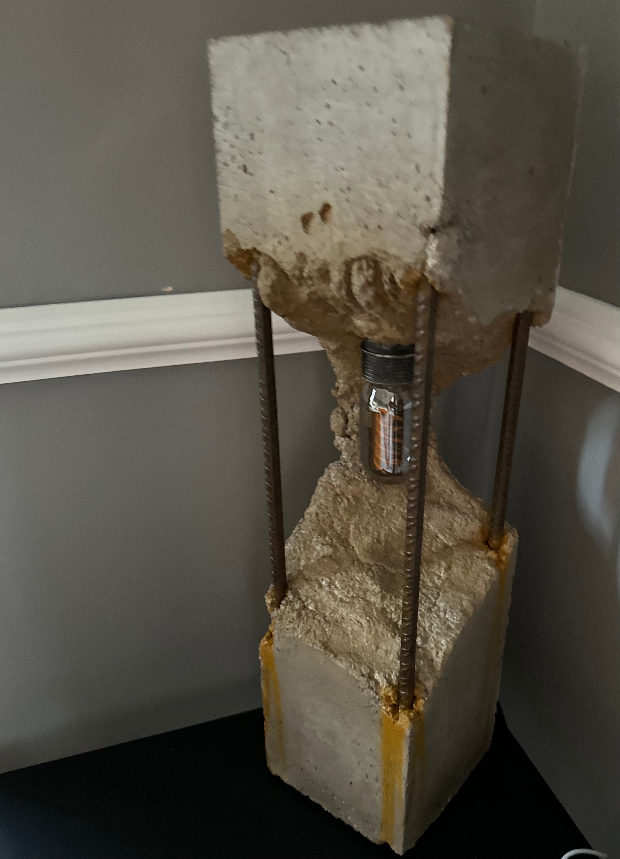 Concrete Column Lamp in an Industrial Deco Style. Comes With Dimmer and ...