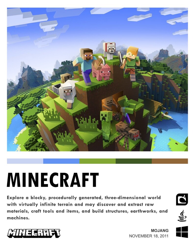 Minecraft 2011 INSTANT DIGITAL DOWNLOAD Video Game - Etsy