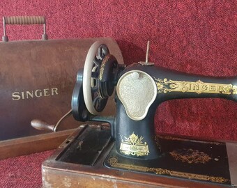 128 K Old Rare Hand Held Singer Sewing Machine, 1912 Antique Manual ...