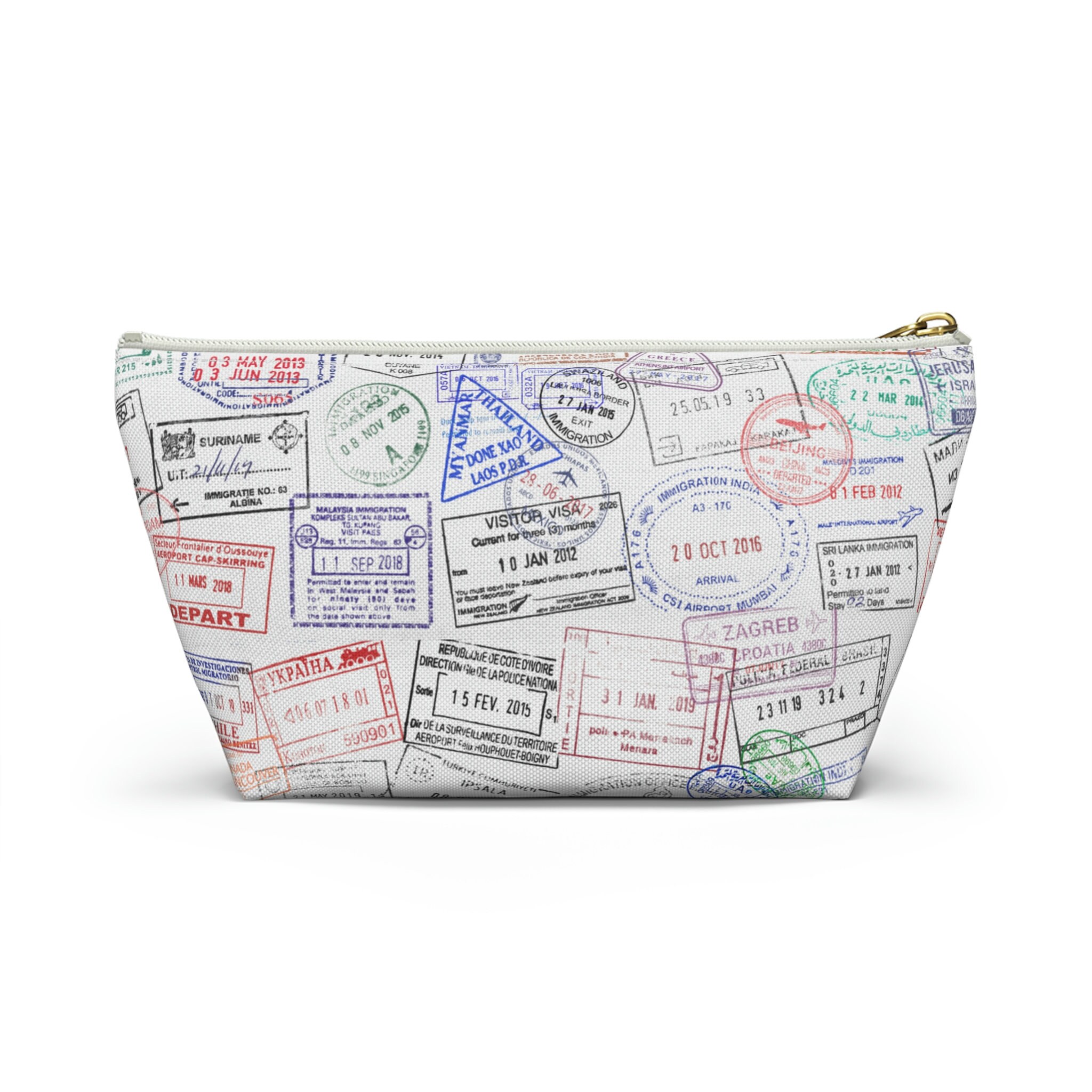 Passport Stamp Travel Accessory Pouch, Airplane Essentials Bag, Packing ...