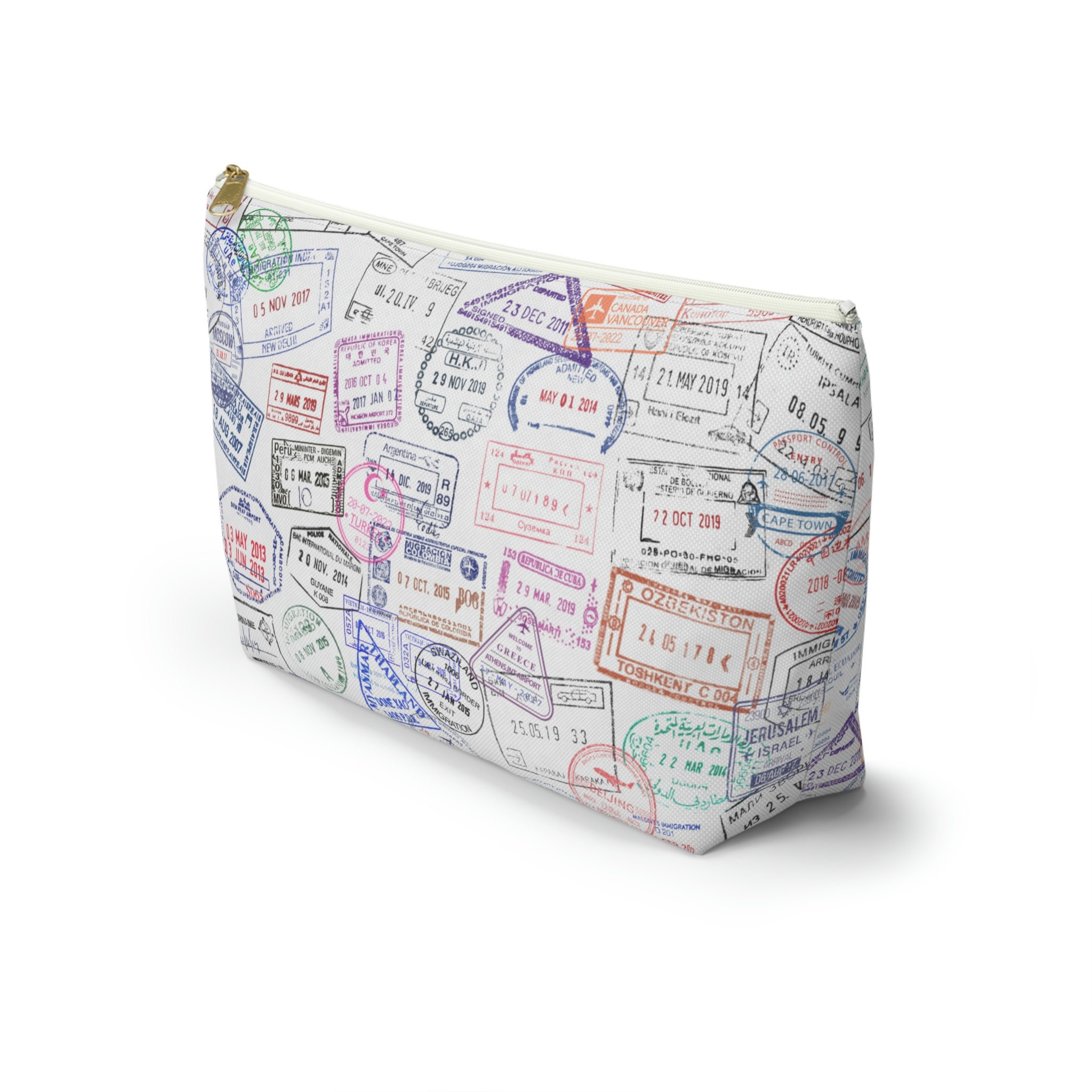 Passport Stamp Travel Accessory Pouch, Airplane Essentials Bag, Packing ...