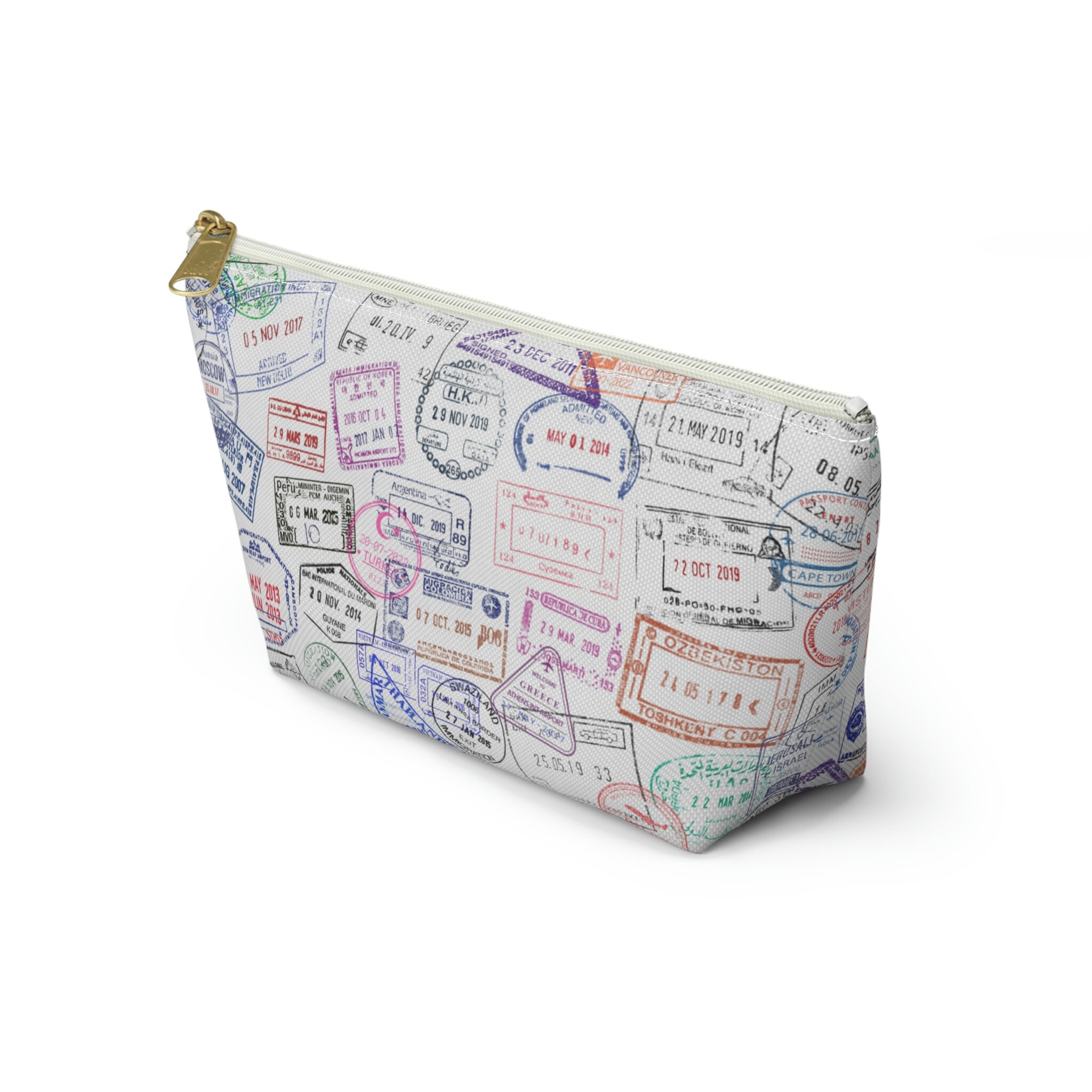 Passport Stamp Travel Accessory Pouch, Airplane Essentials Bag, Packing ...
