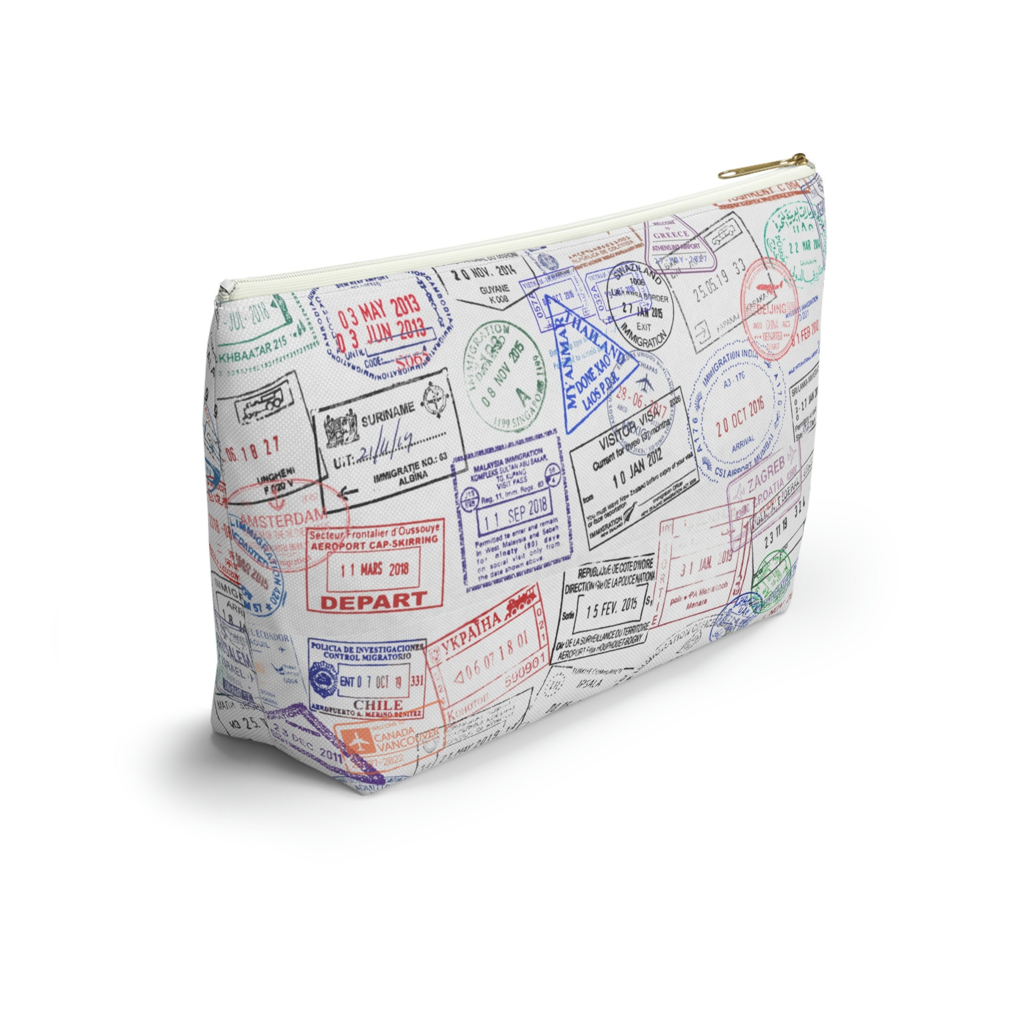 Passport Stamp Travel Accessory Pouch, Airplane Essentials Bag, Packing ...