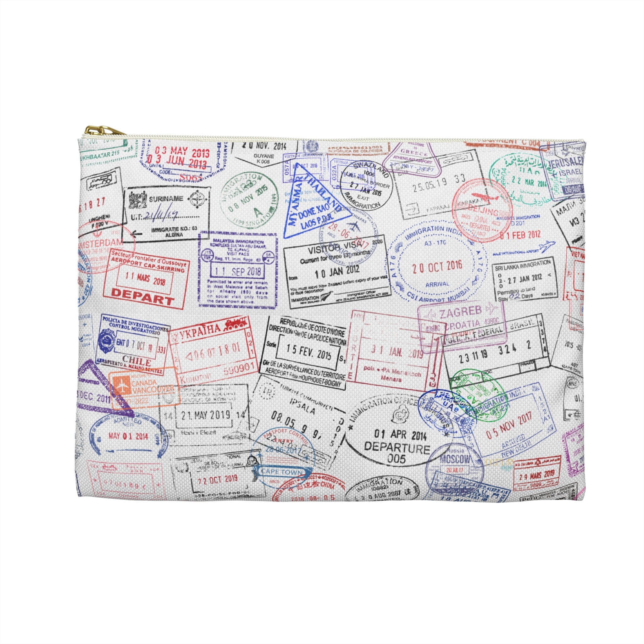 Passport Stamp Travel Pouch, Travel Essentials Bag - Etsy