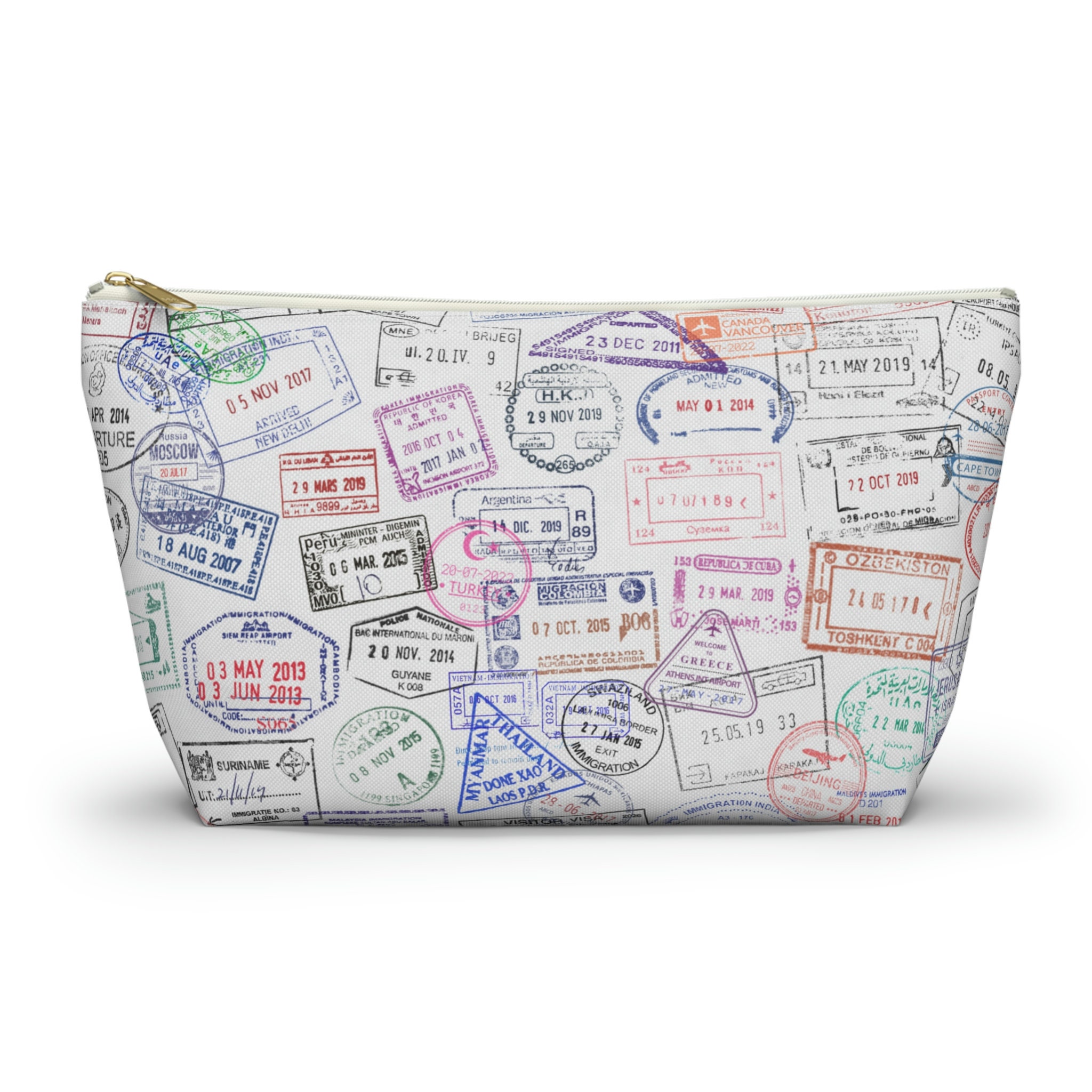 Passport Stamp Travel Accessory Pouch, Airplane Essentials Bag, Packing ...