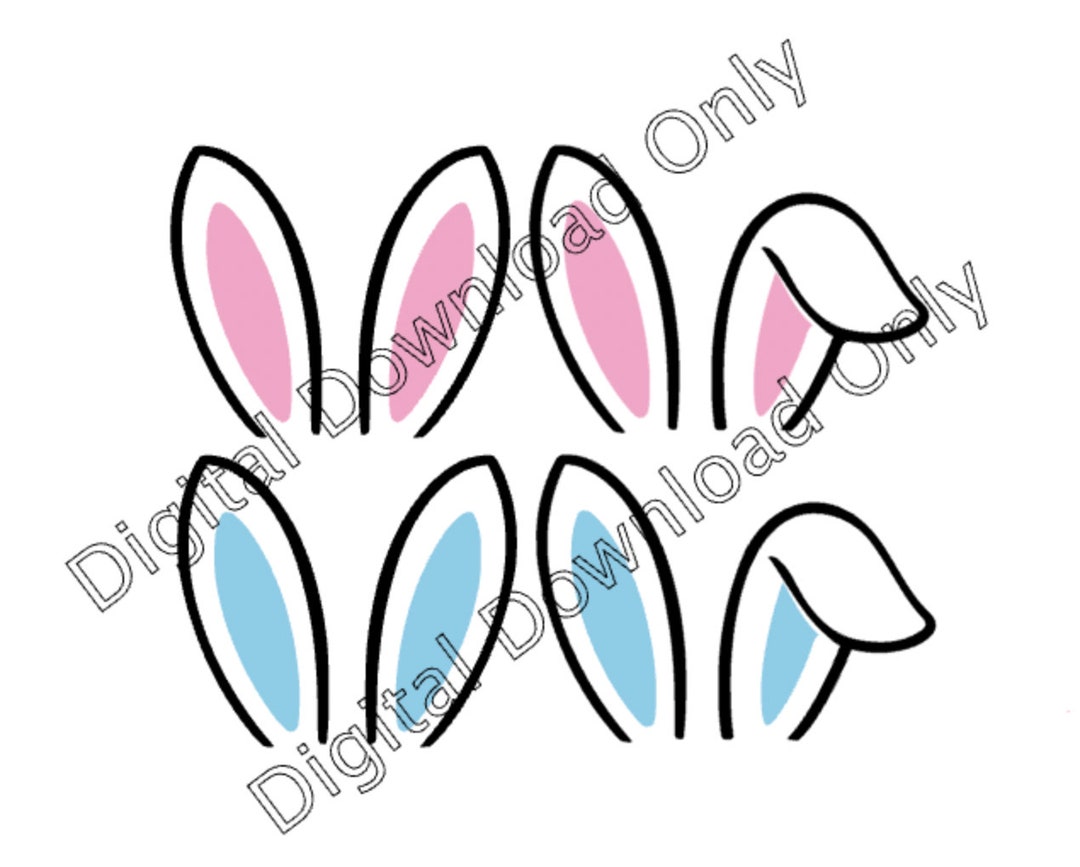 Rabbit Bunny Ears, Silhouette, Digital Cutting File, Glowforge Files ...
