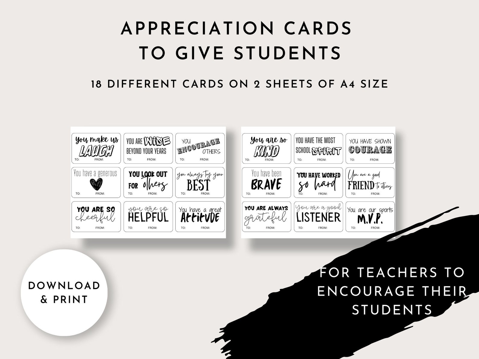 Student Appreciation Cards, Summer Camp Counselor, Student ...
