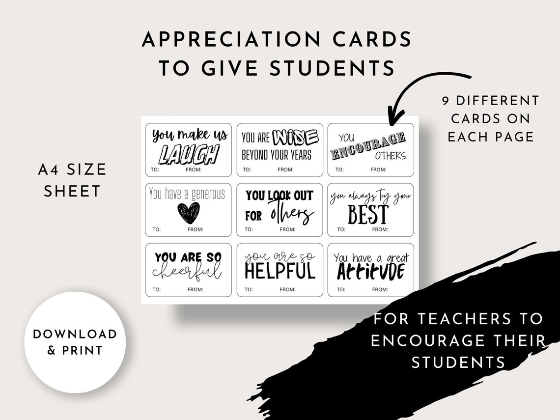 Student Appreciation Cards, Summer Camp Counselor, Student ...