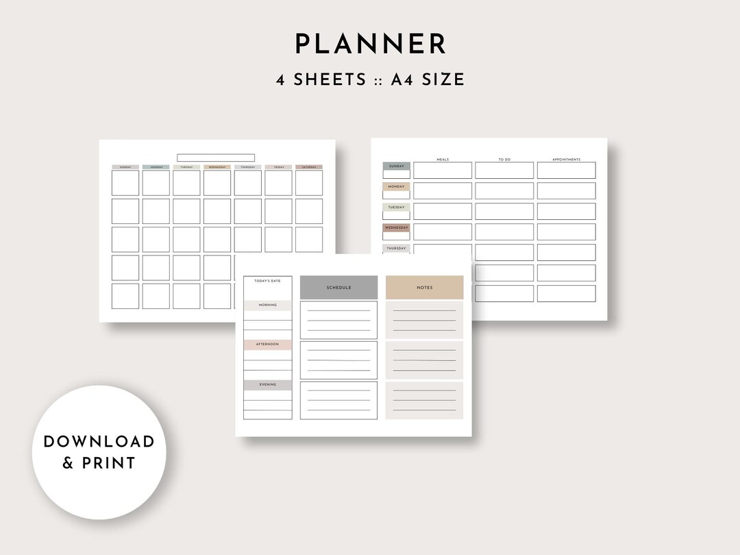 EDITABLE Overall Calendar Planner, Yearly Calendar, Monthly Calendar ...