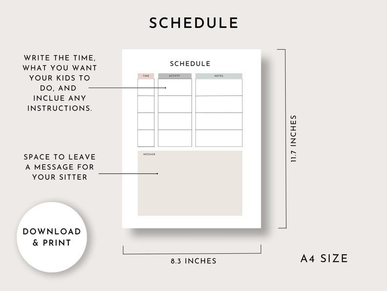 Editable Babysitter Planner Bundle: Childcare Schedule, Nanny Binder ...