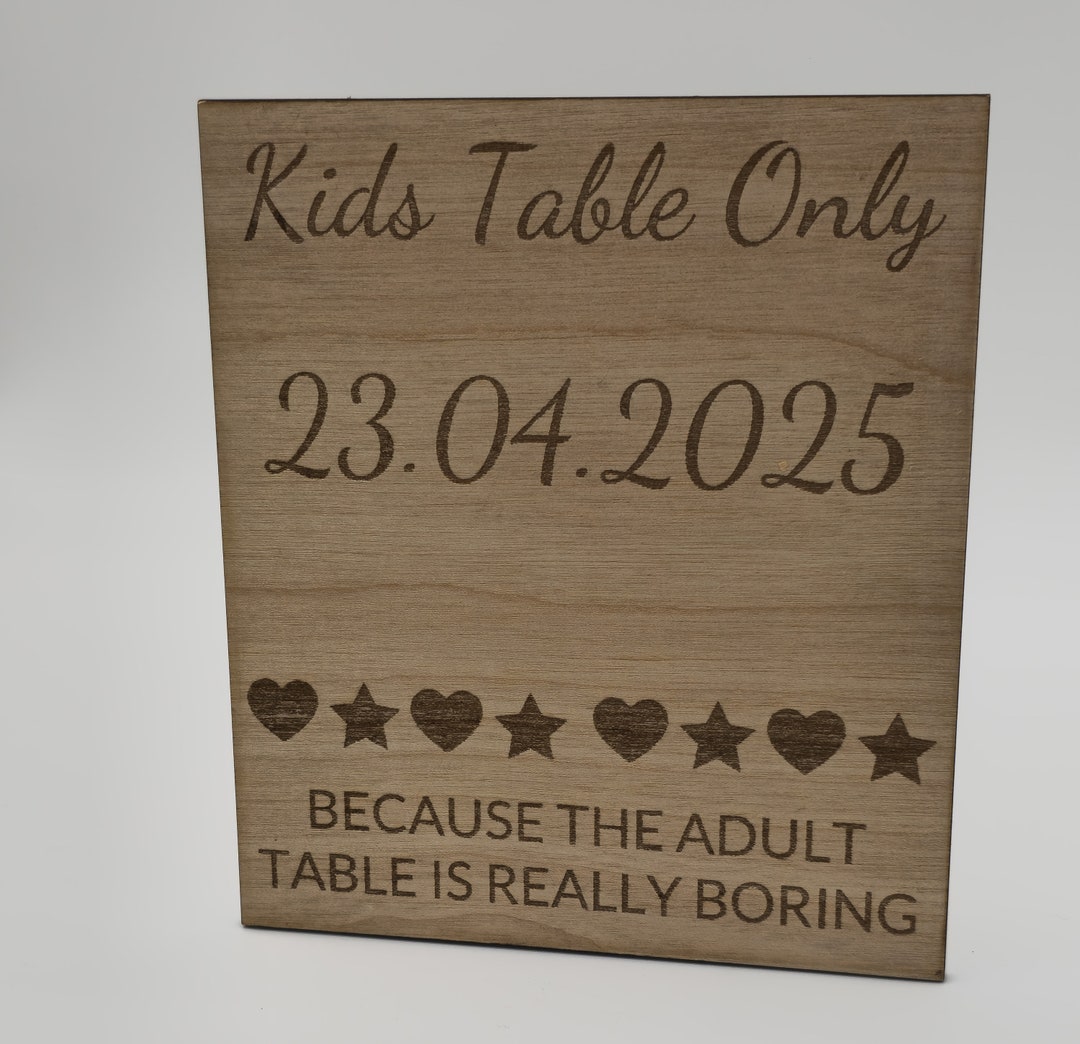 Personalized Wooden Kids Table Sign: Wedding Activity Decor - Etsy