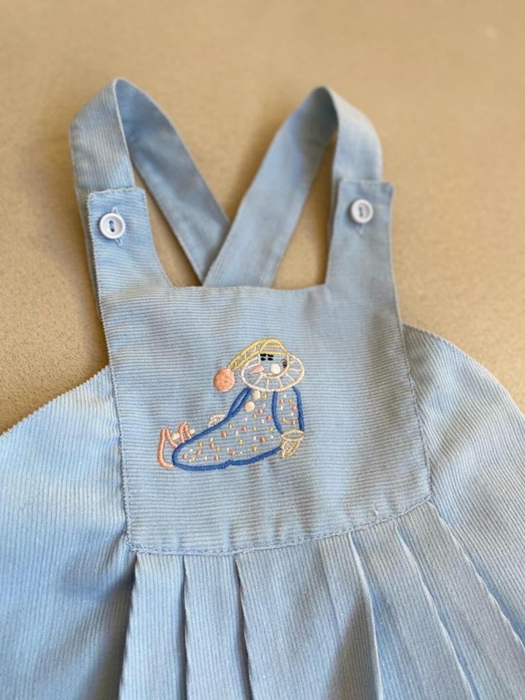 2/3 Years VINTAGE 70s Kids Blue Pinafore Dress New From - Etsy