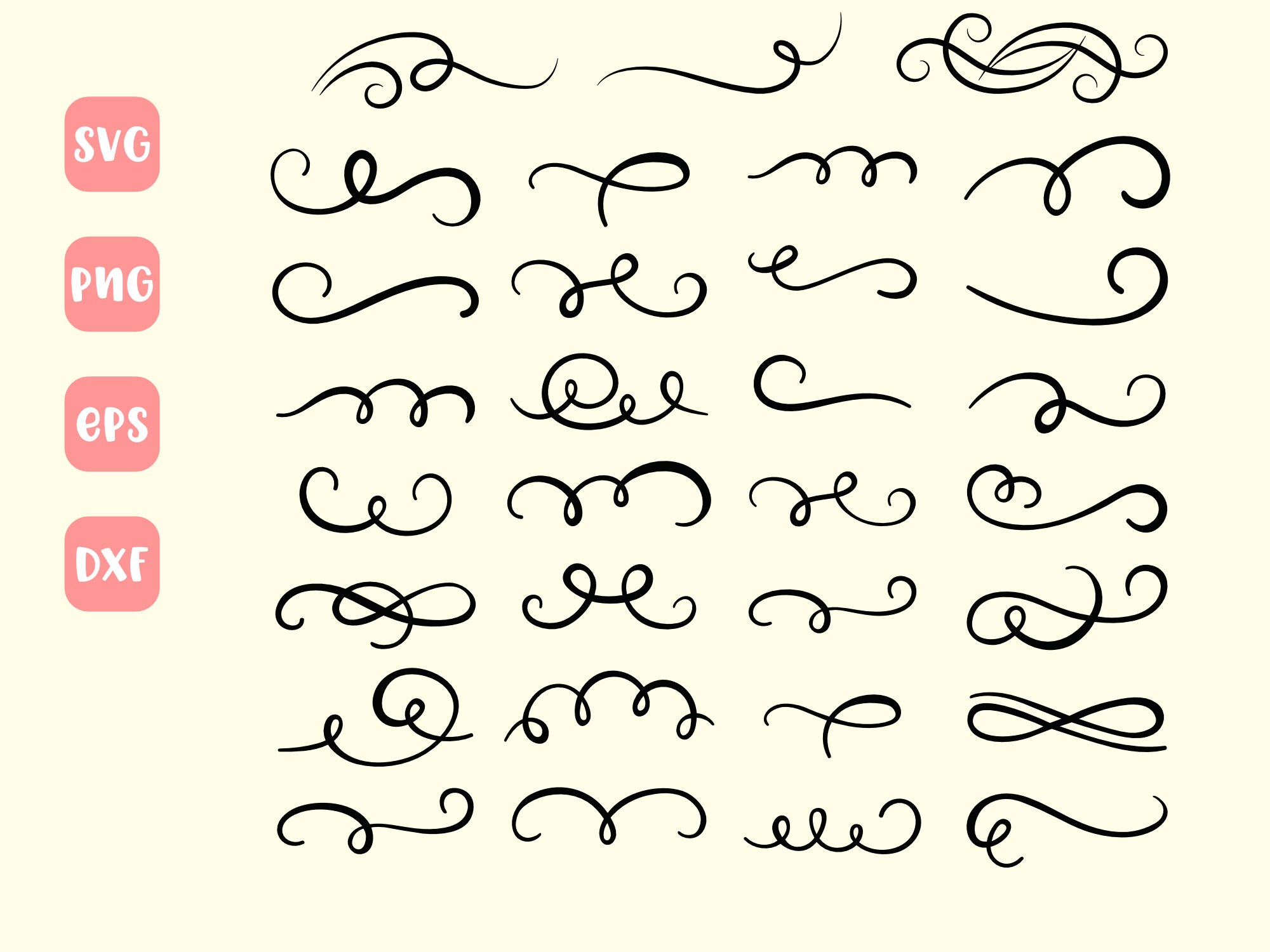 120 Decorative Elements SVG Ornaments Svg Flourishes SVG Swirls SVG ...