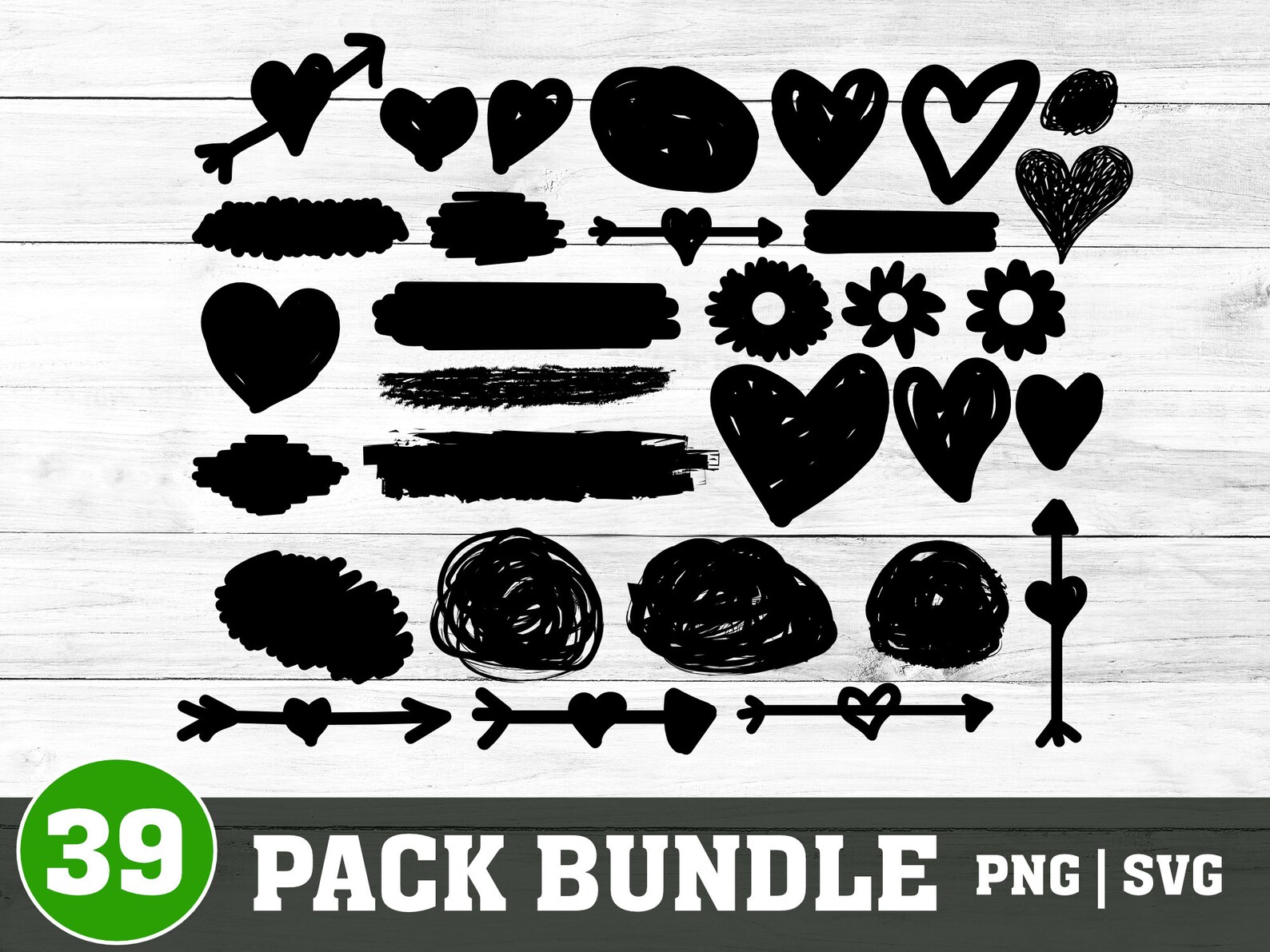 Paint Brush Stroke Svg Flower Svg Stroke Heart SVG Brush - Etsy