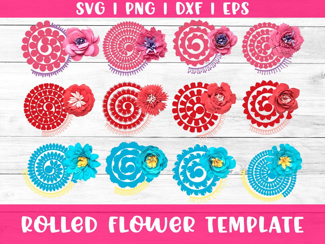Rolled Flower Svg, Paper Flower Svg, Blossom Svg, Digital Download ...