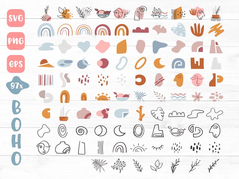 97 Boho Svg Bundle Boho Svg Rainbow Svg Bohemian Svg - Etsy