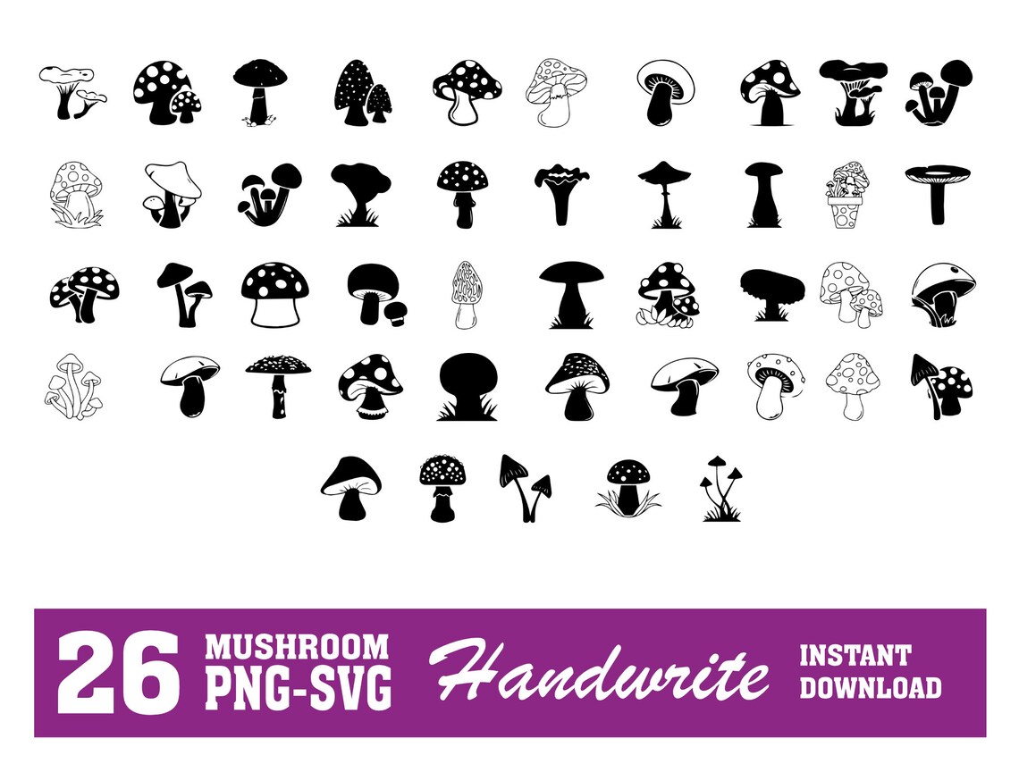 Mushroom Svg, Mushroom Svg Bundle, Mushroom Clipart, Fungus Svg, Magic ...