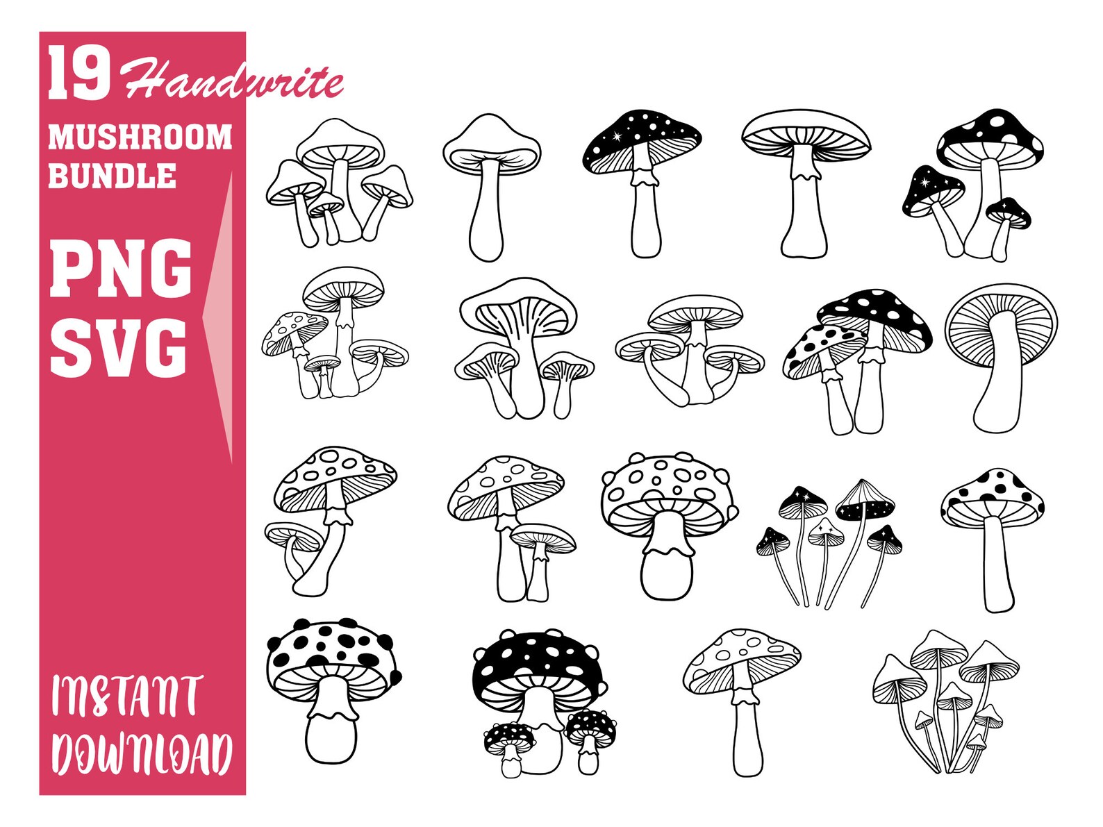 Mushroom Svg, Mushroom Svg Bundle, Mushroom Clipart, Fungus Svg, Magic ...