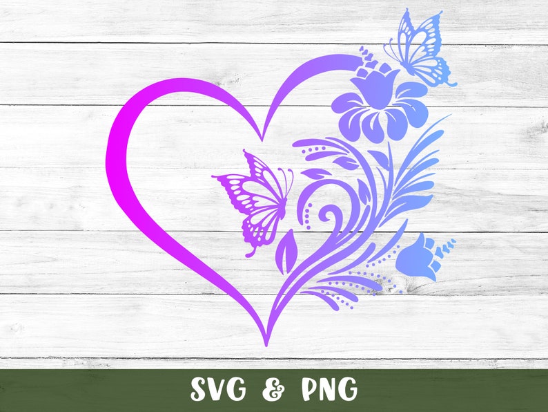 Sparkly Heart Butterfly PNG, Svg, Love Svg, Heart Svg, Sublimation ...