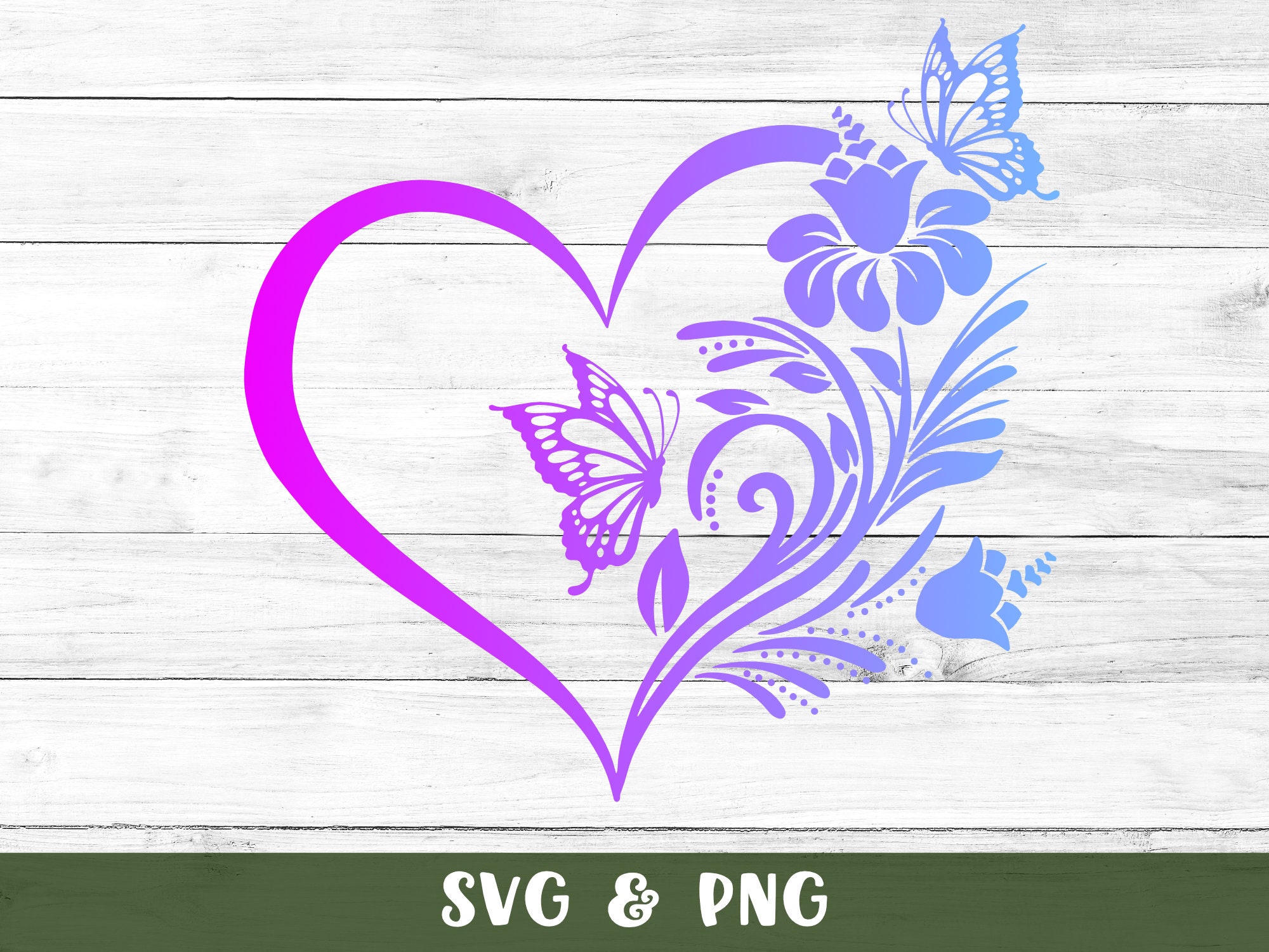 Sparkly Heart Butterfly PNG Svg Love Svg Heart Svg - Etsy