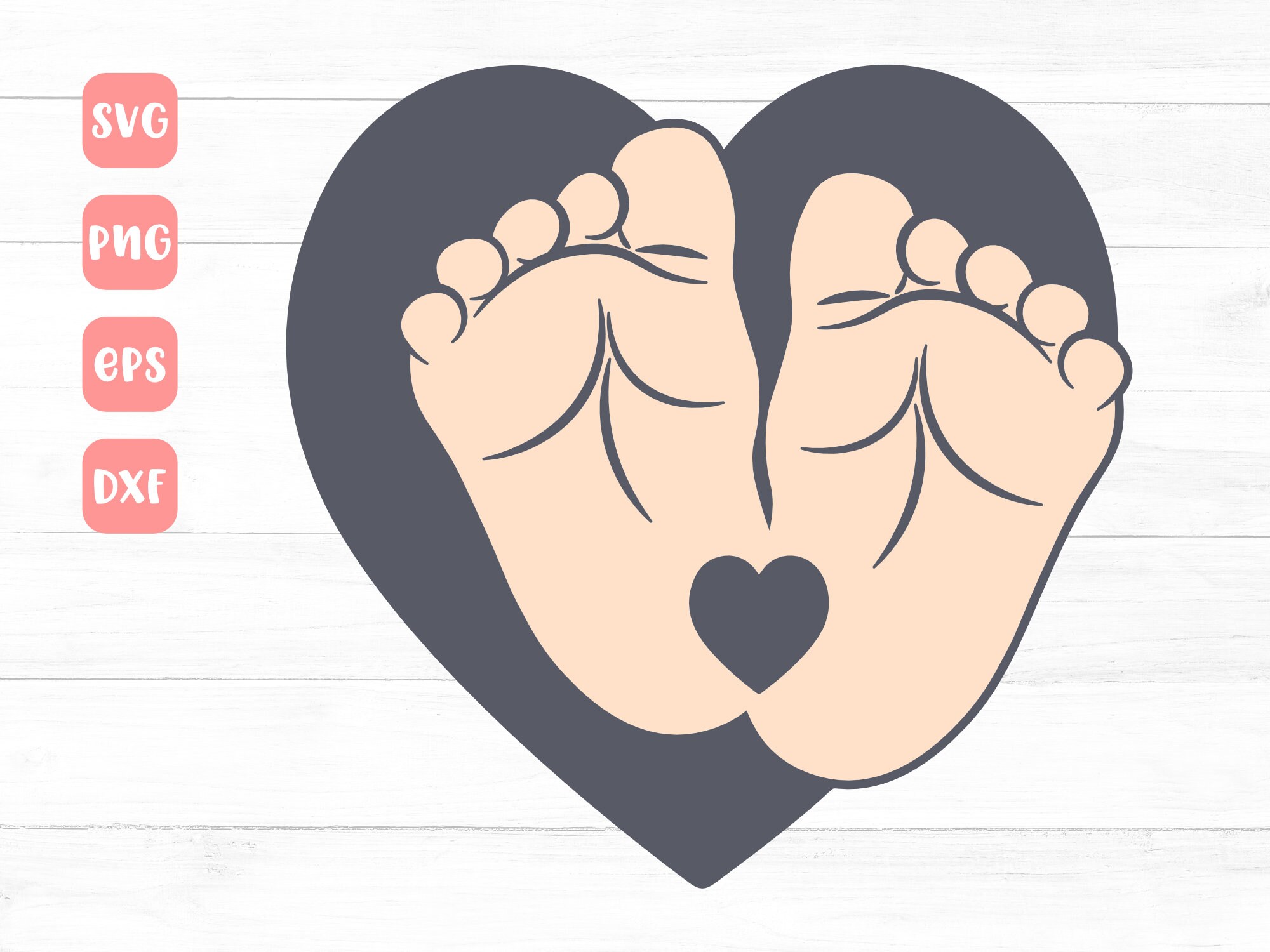 Babie Feet Heart Svg Newborn Heart Svg Newborn Foot Cricut Silhouette ...