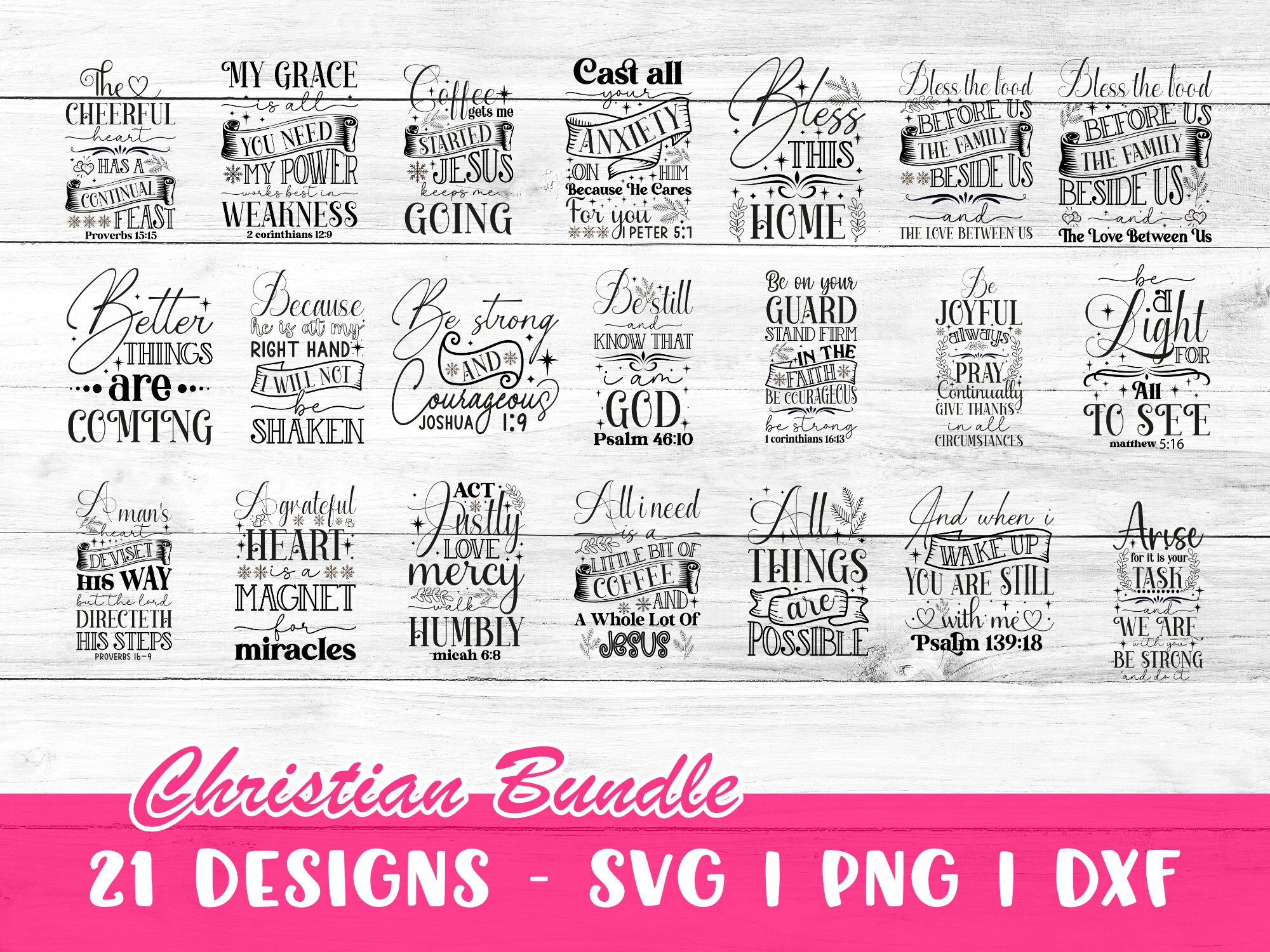 Christian Bundle SVG, Scripture Bundle, Instant Download, Bible Verse ...