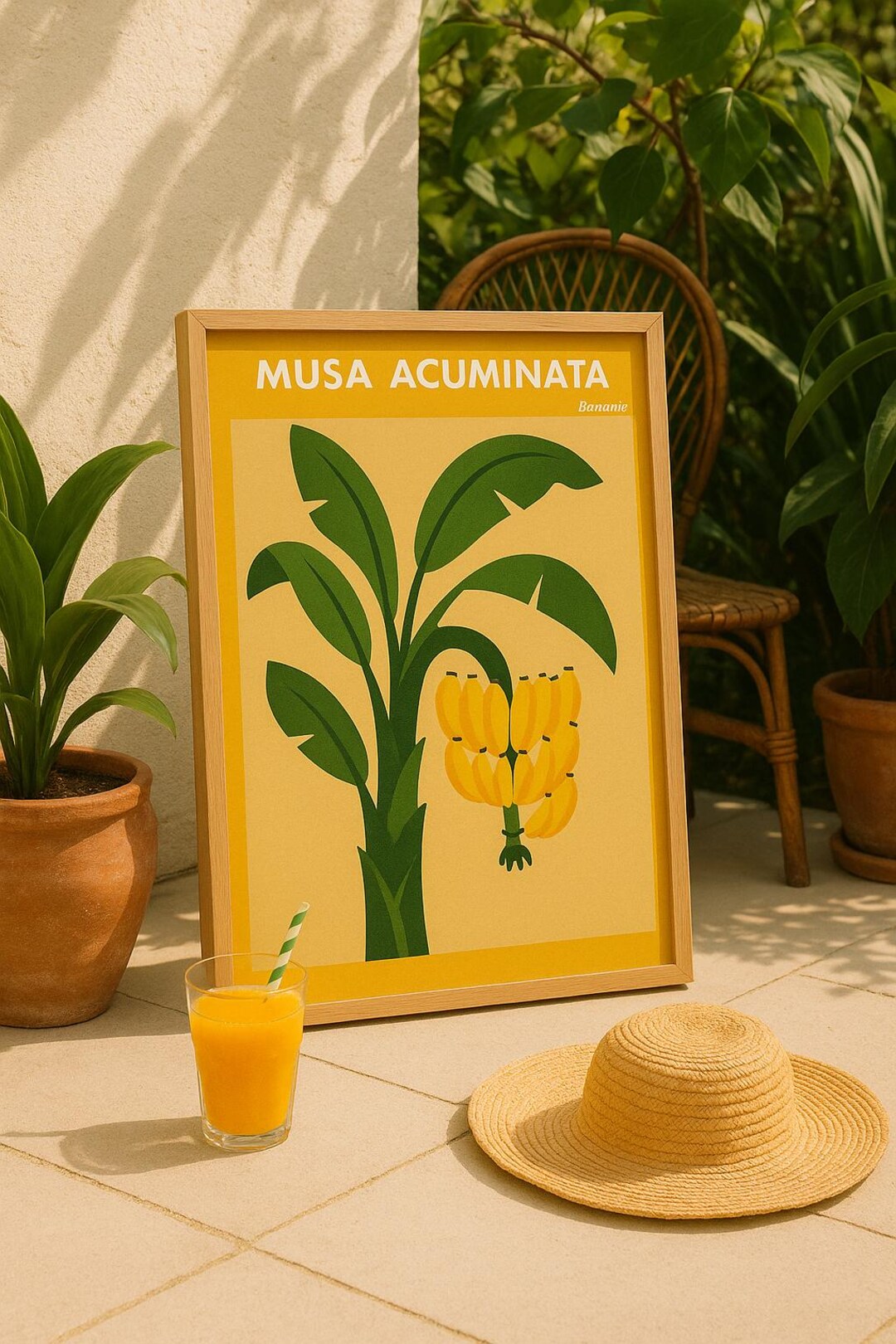 Banana Tree Poster A4 – Vintage Tropical Banana Botanical Illustration ...