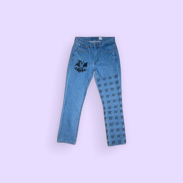 Screen Printed Jeans - Etsy
