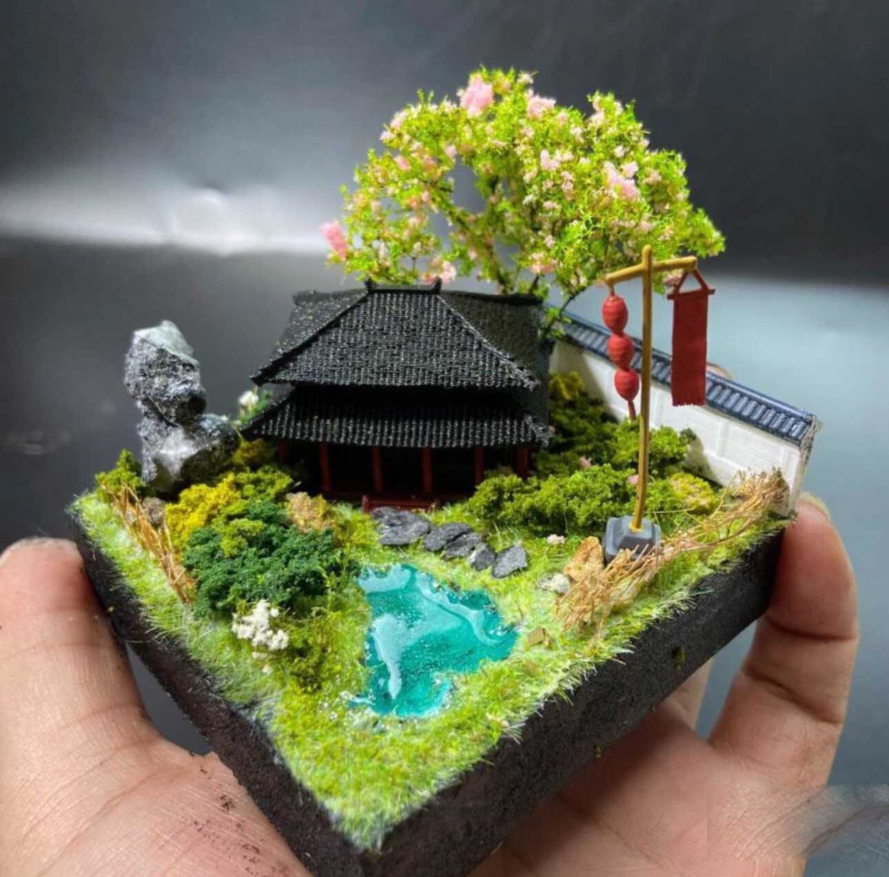 Too College Pure Handmade Miniature Landscape Model Handmade Desktop ...