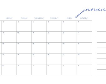 2023 Calendar Printable, Digital Monthly Planner, Minimalist Calendar ...