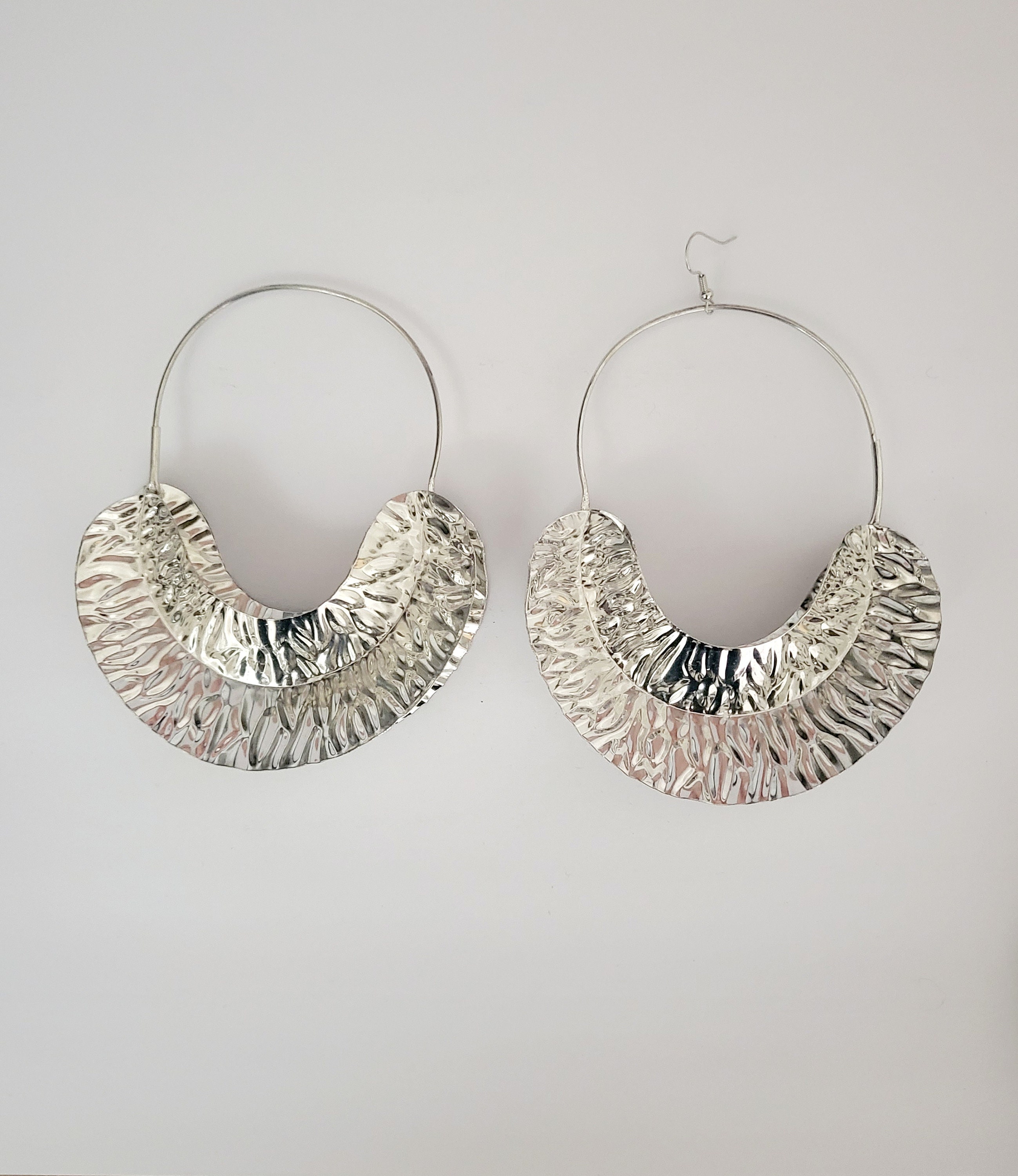 Fulani Silver Large Hoop Earrings - Etsy