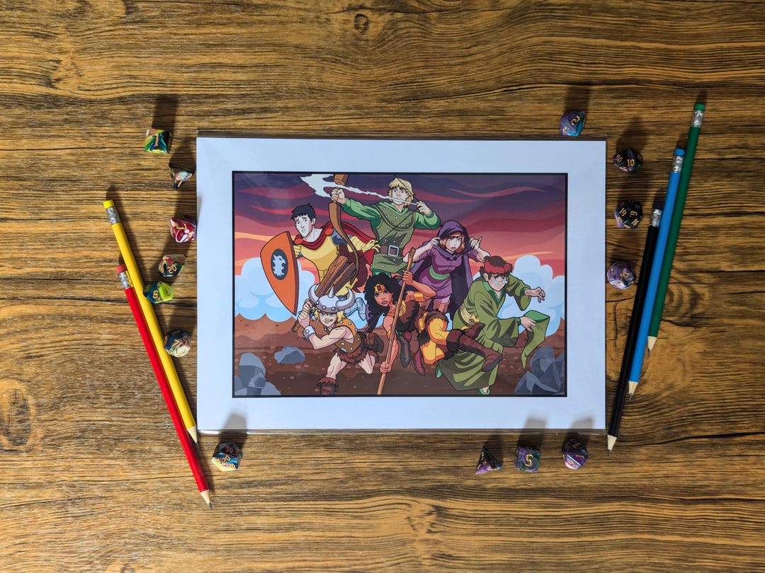 Dungeons and Dragons Poster, Dnd Cartoon Party, A4 - Etsy