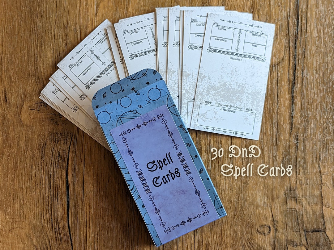 30 Spell Card Deck for Dungeons and Dragons, Dnd Game Prop - Etsy