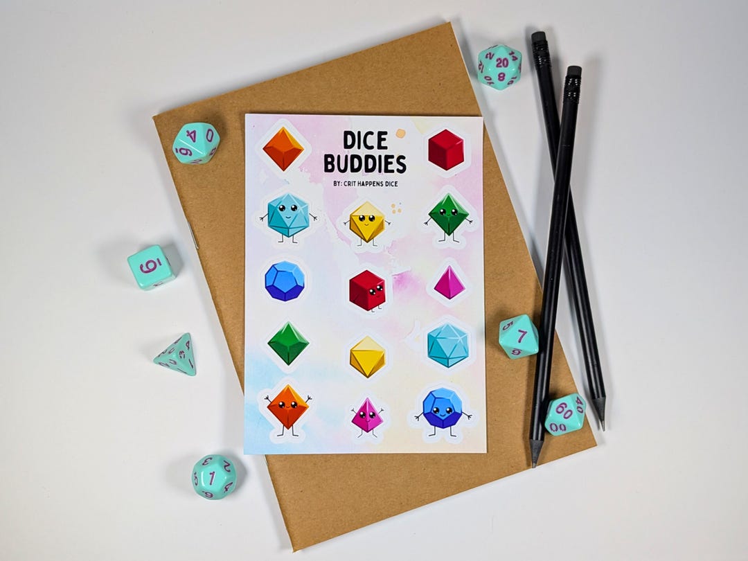 Dice Buddies Sticker Sheet: RPG Planner Stickers - Etsy