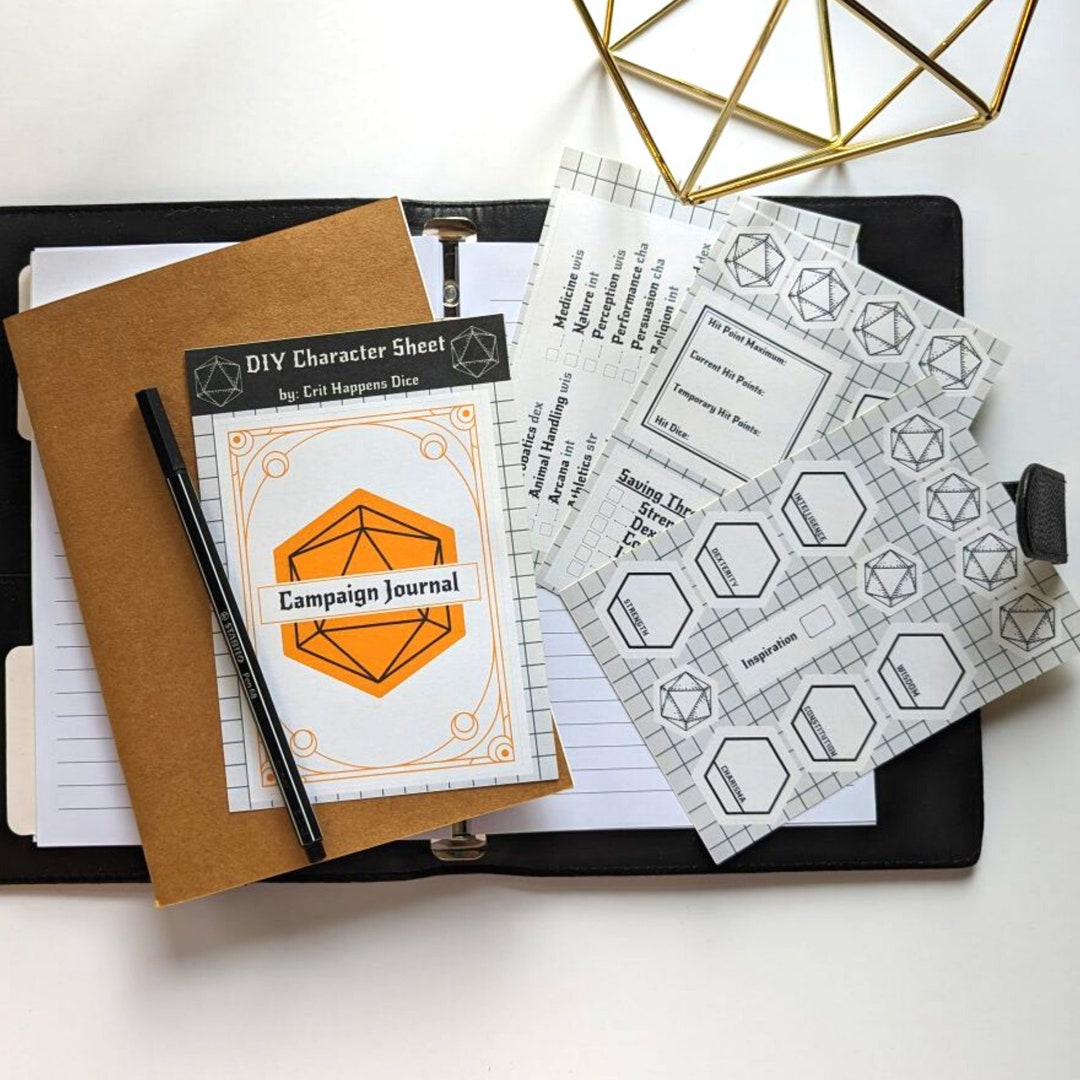 DIY Dnd Character Sheet Stickers: Campaign Journal Stickers - Etsy