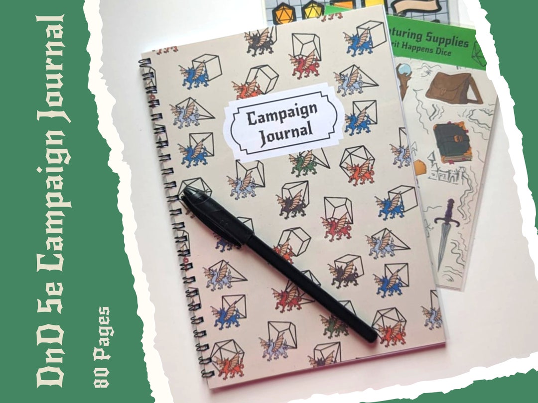 Dnd 5e Campaign Journal: 'vintage Dragons' A5 Notebook With Character ...