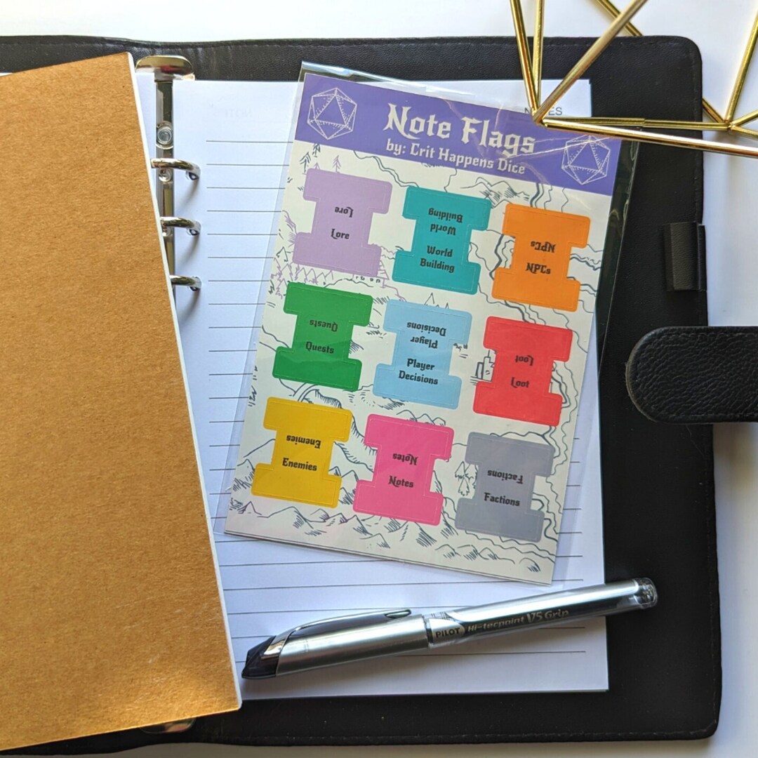 Note Flags Sticker Sheet: Dnd Campaign Journal Stickers - Etsy