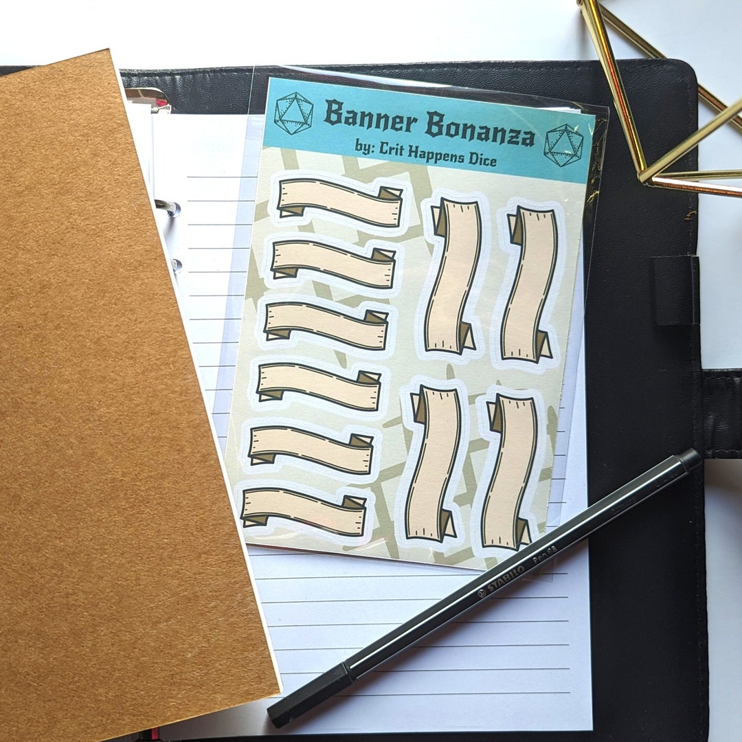 Banner Bonanza Sticker Sheet: RPG Title Stickers for Bujo Planners - Etsy