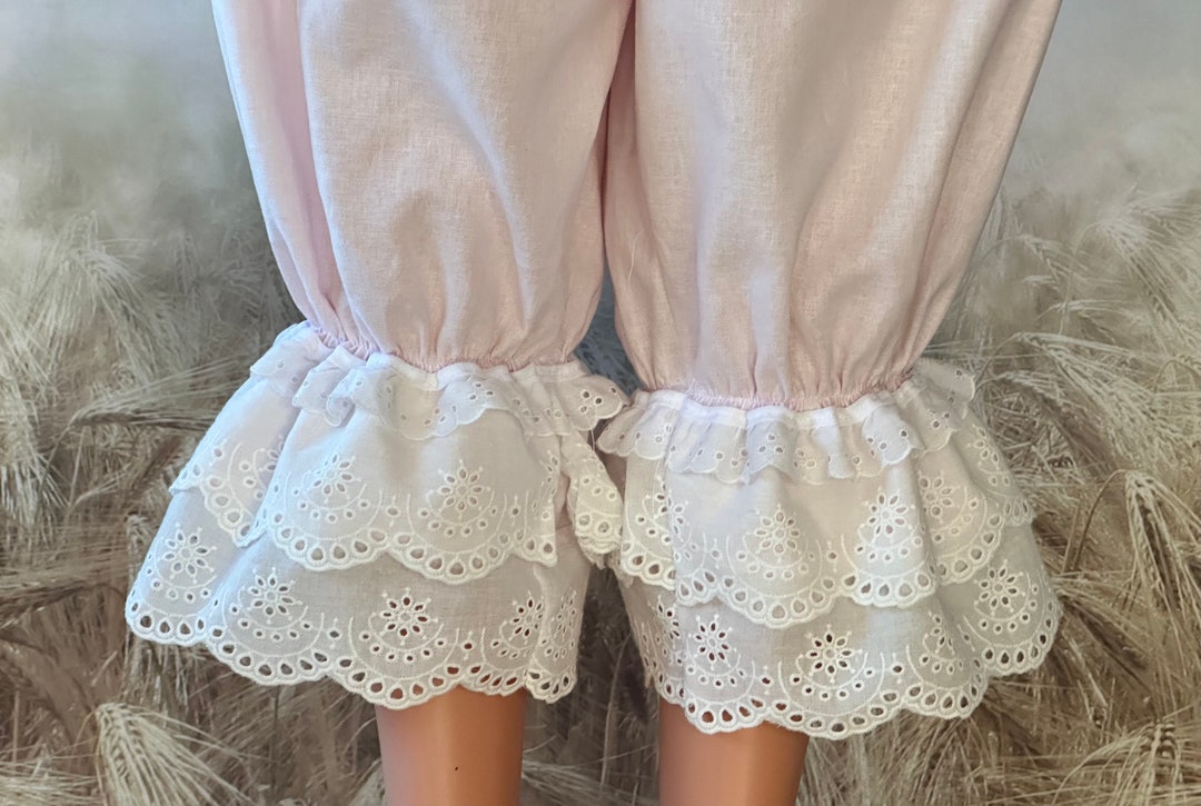 Women's Linen Bloomers Prairie Core Pajama Pants Knickers Pantaloons ...