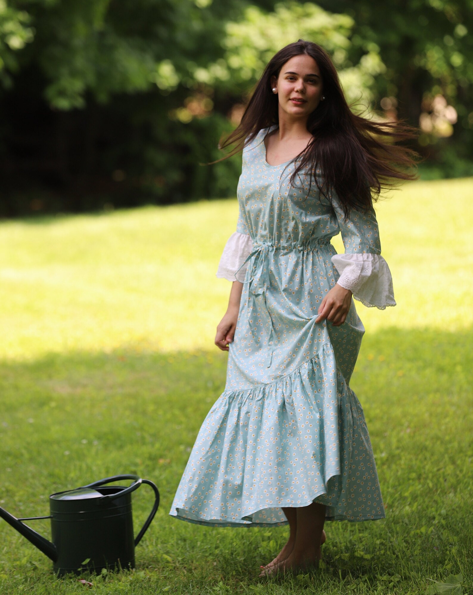 Prairie Dress Cotton Lace Ruffles Calico Theprairiedress Pullover V ...