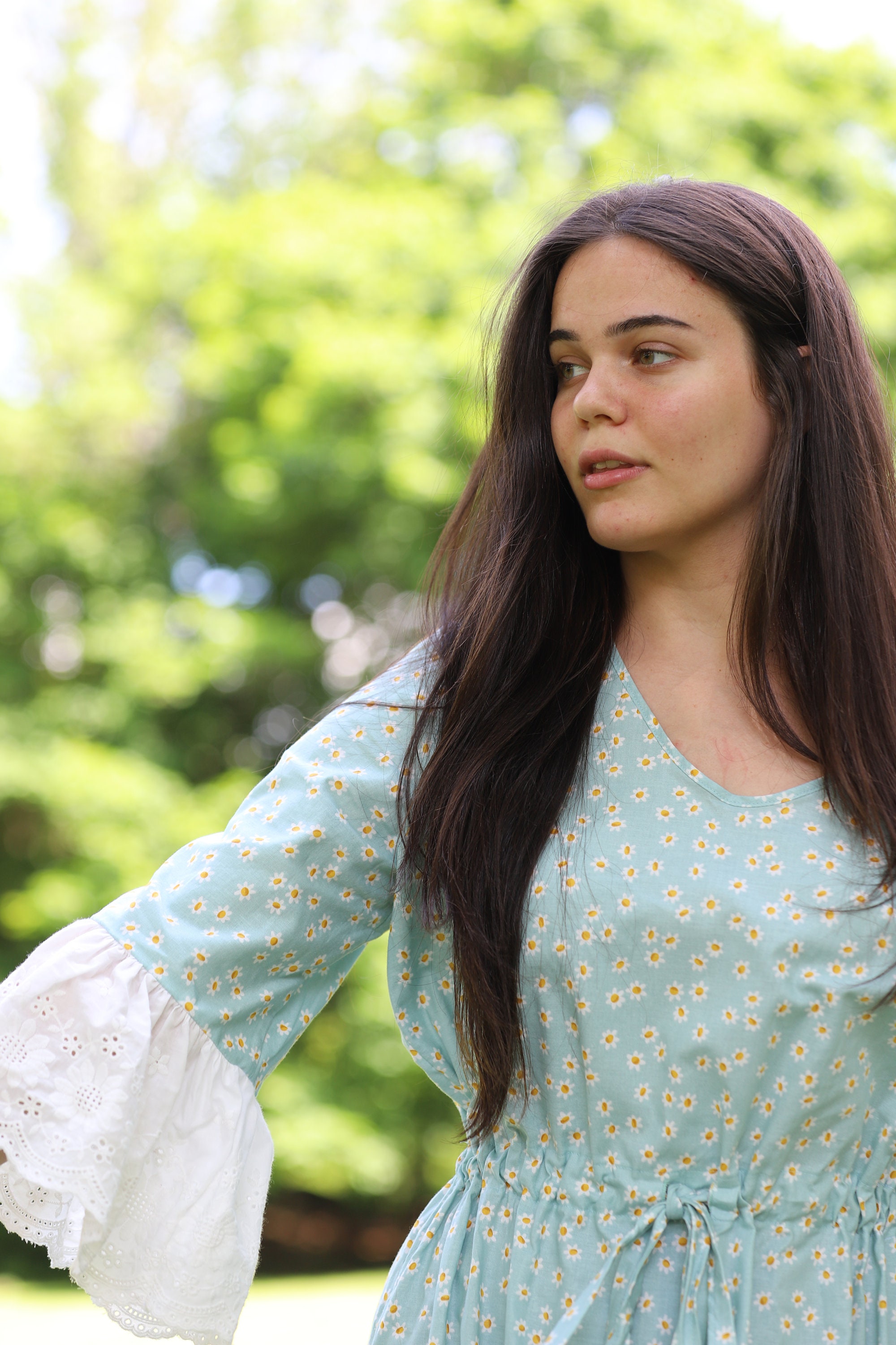 Prairie Dress Cotton Lace Ruffles Calico Theprairiedress Pullover V ...