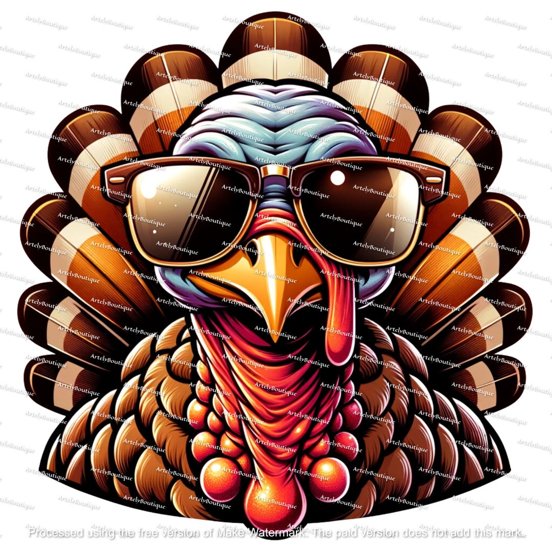 Thanksgiving Turkey PNG Sublimation Cool Turkey With Black Glasses ...