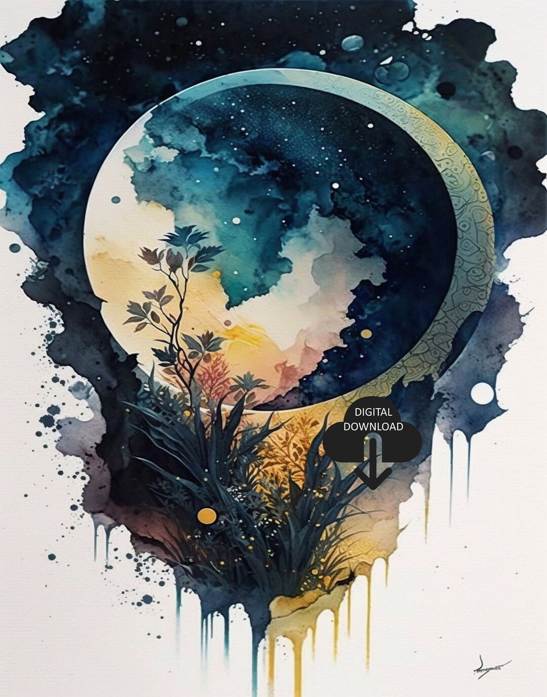 Abstract Luna Art - Etsy