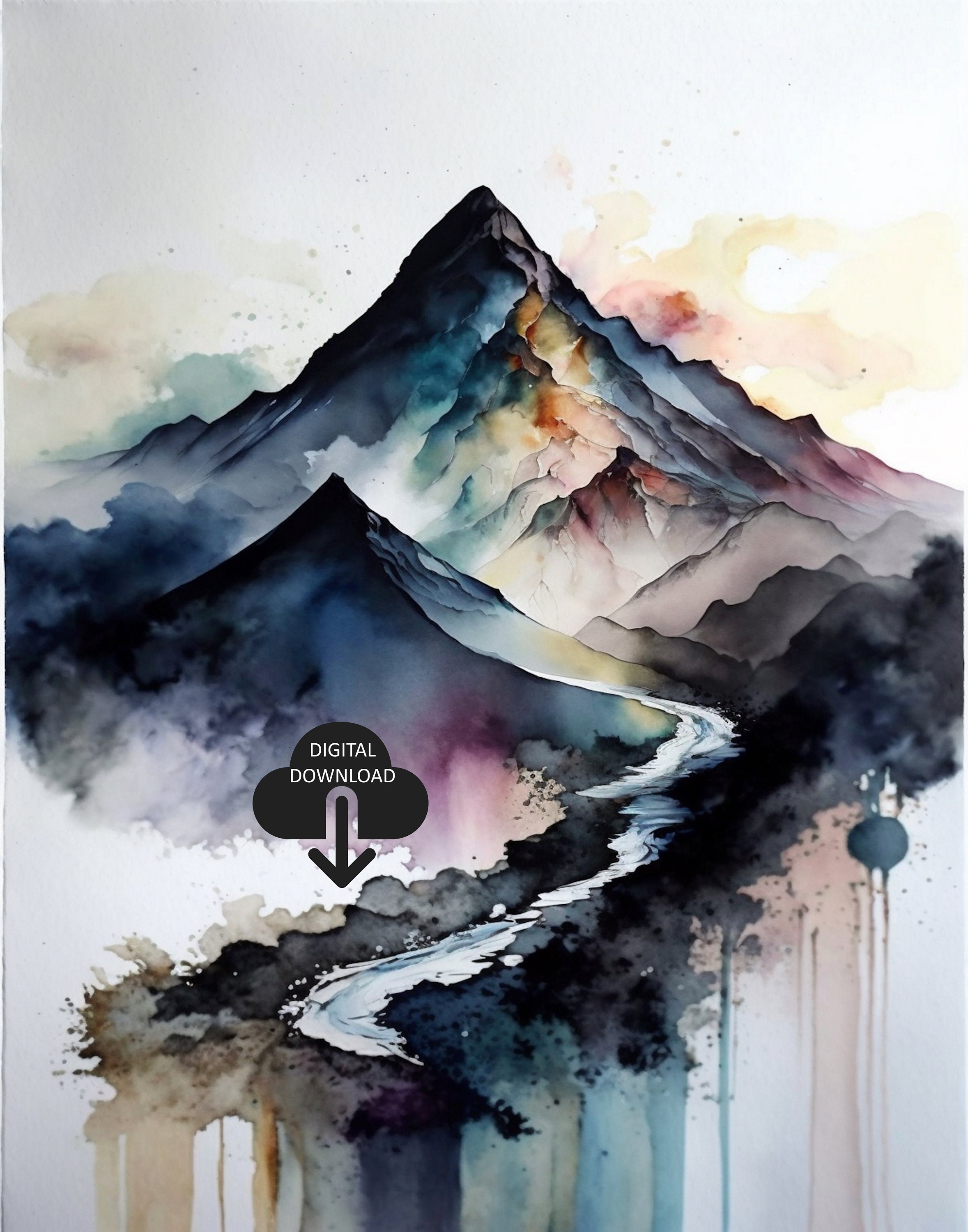 Abstract Mountain Art - Etsy