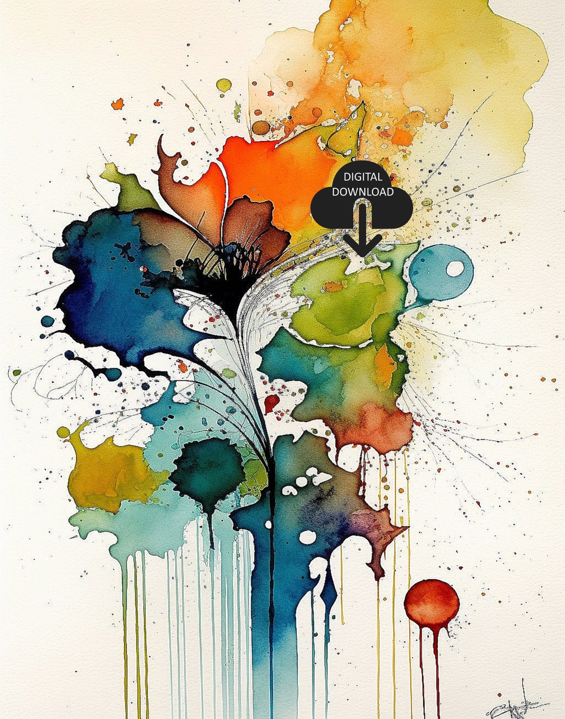 Abstract Flower Art - Etsy