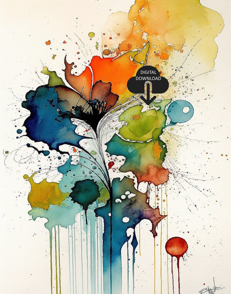 Abstract Flower Art - Etsy